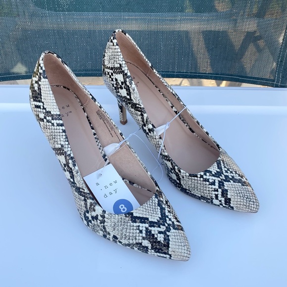 a new day | Shoes | A New Day Target Heels Snakeskin Pumps Heeled Beige ...
